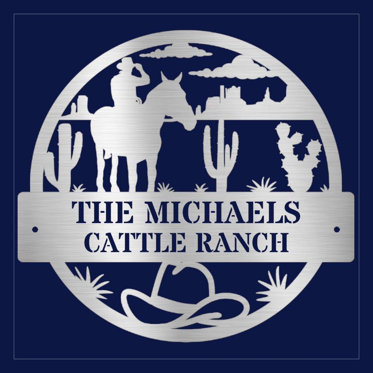 Personalized Cattle Ranch Metal Sign, Custom Ranch Decor, Rustic ...
