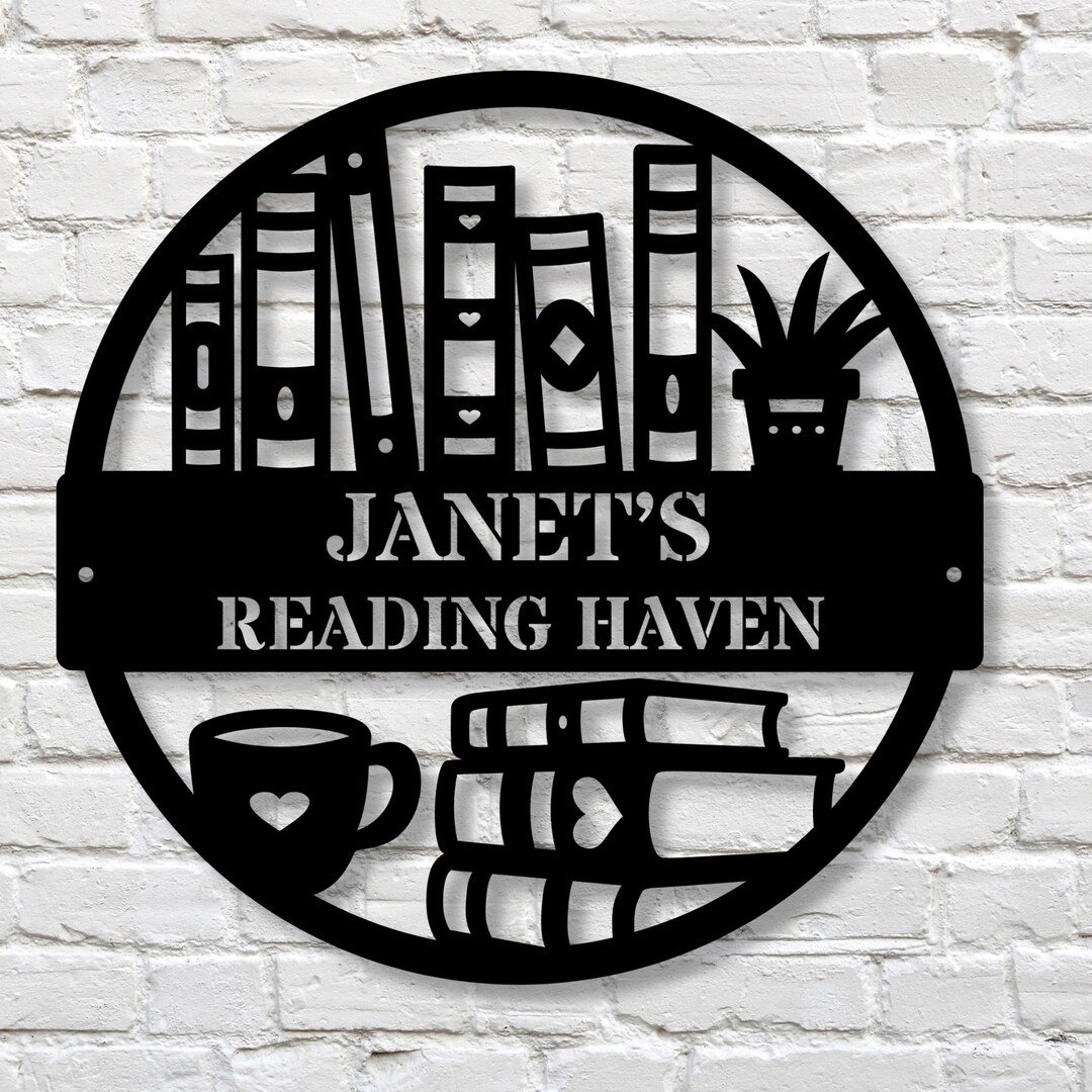 Personalized Book Reading Sign, Custom Reading Sign, Book Lover Gift ...