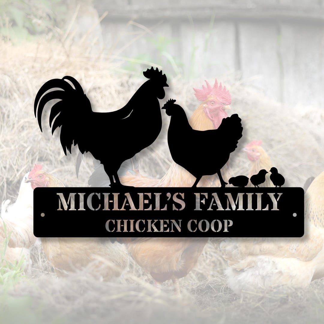 Personalized Chicken Farm Sign, Custom Chicken Coop Sign, Metal Chicken ...