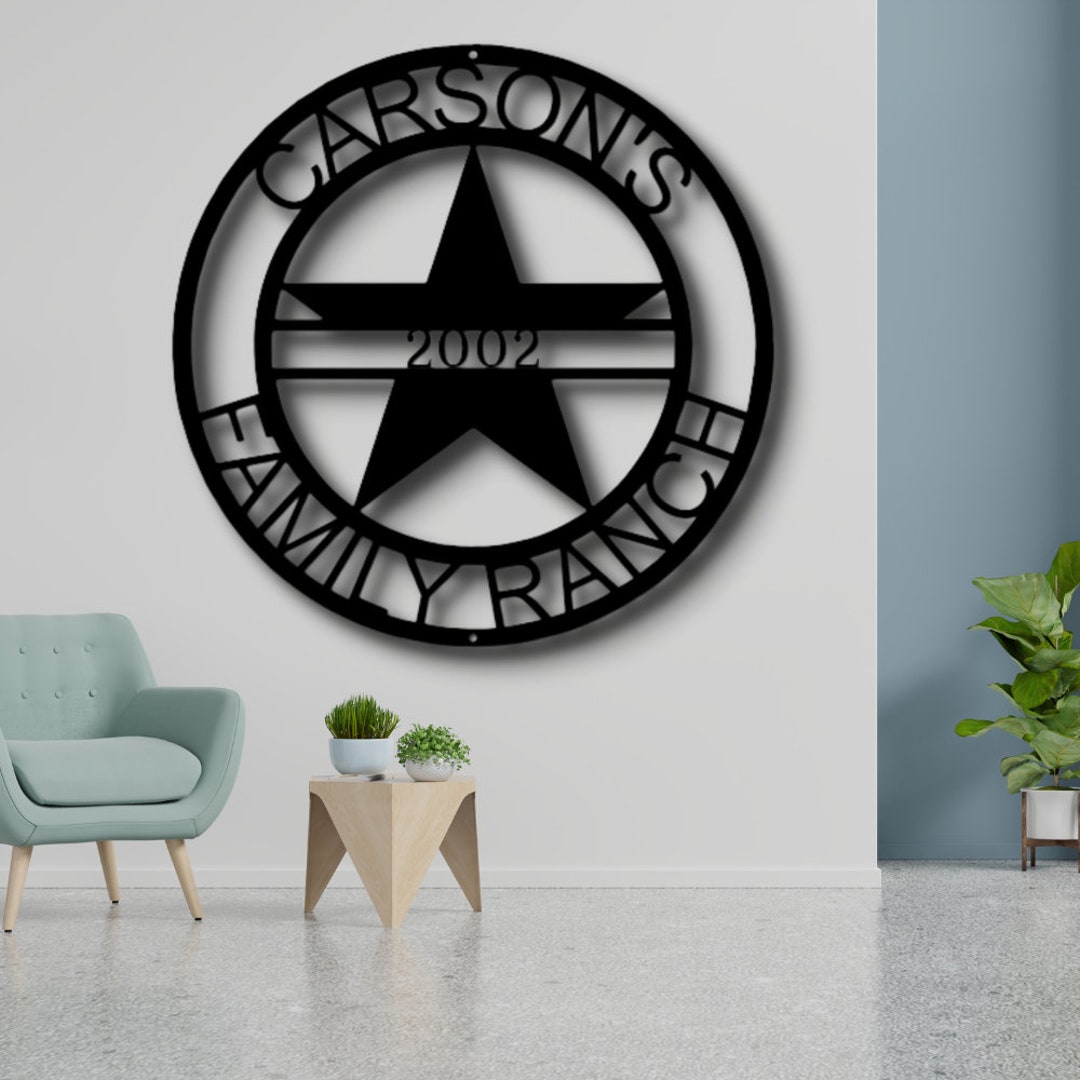 Custom Name Texas Metal Sign, Personalized Lone Star State Monogram ...