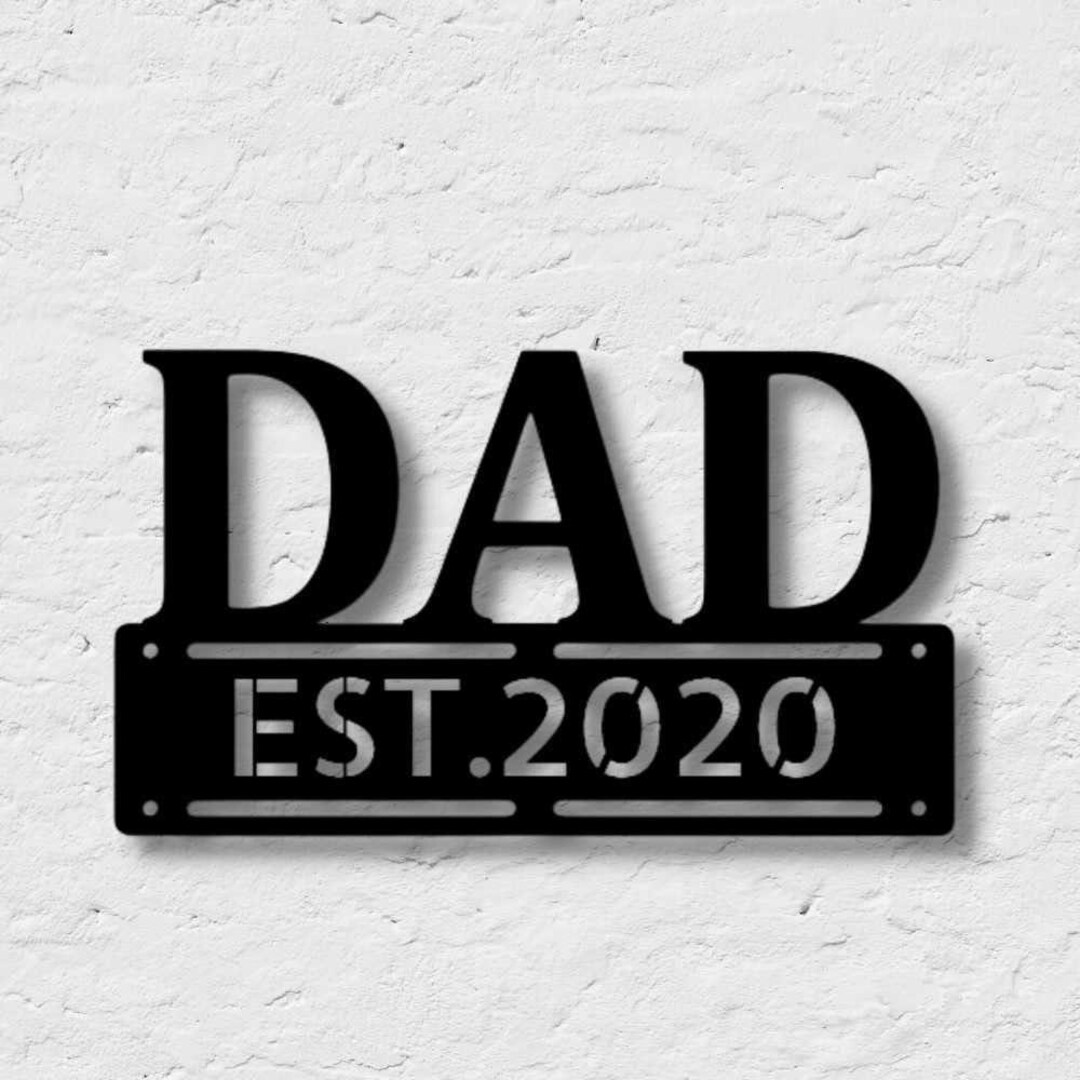 Custom Father's Day Metal Art Sign, Personalized New Dad Wall Hanging ...