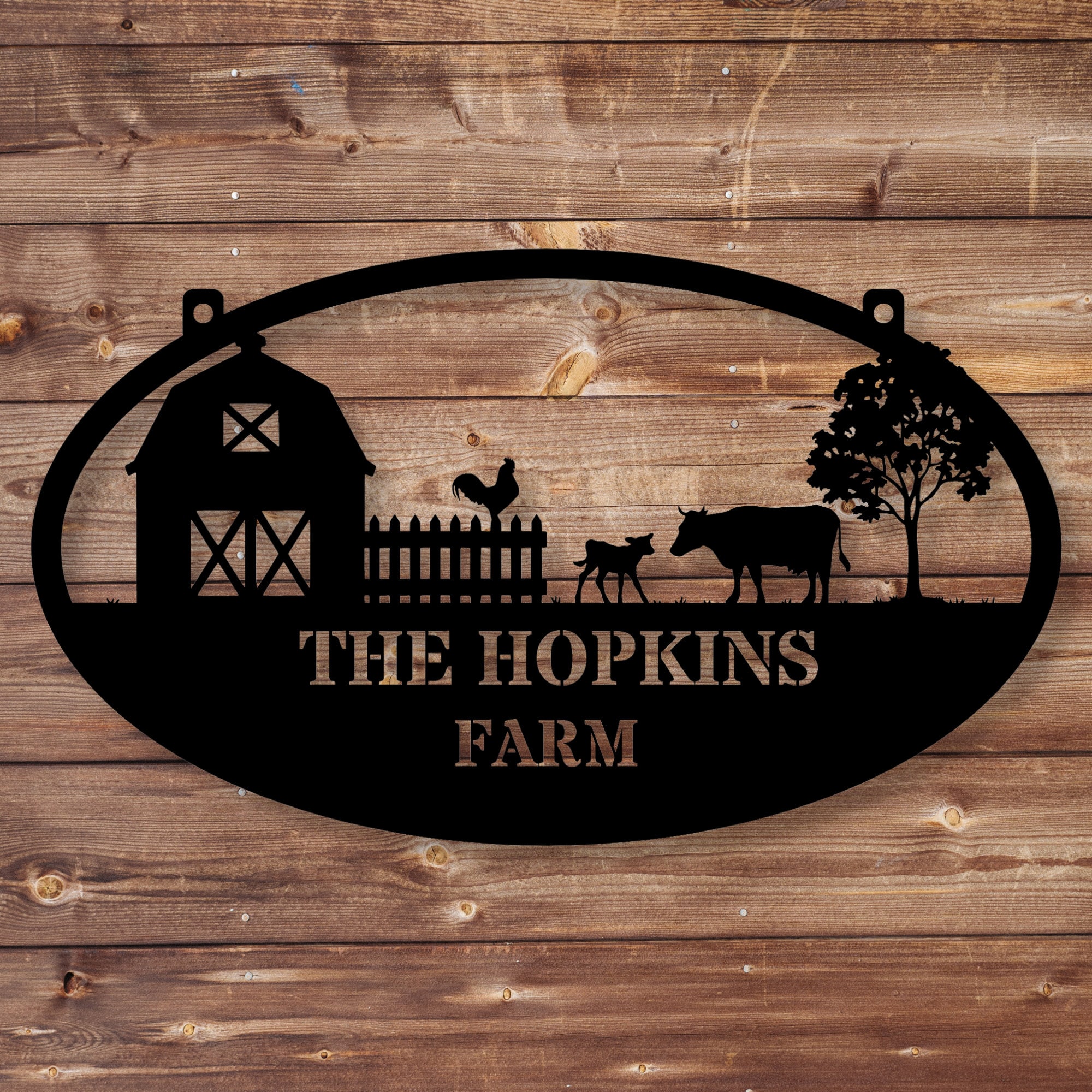 Farmhouse Metal Sign, Metal Farm Address Sign, Last Name Hanging Sign ...