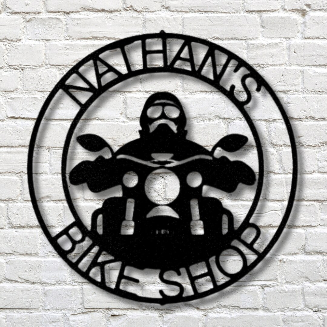 Custom Motorcycle Metal Sign, Bike Shop Sign, Personalized Motorcycle ...