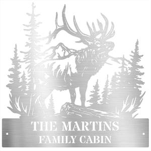 Custom Elk Metal Sign, Elk Wall Art, Wildlife Decor, Elk Address Sign ...