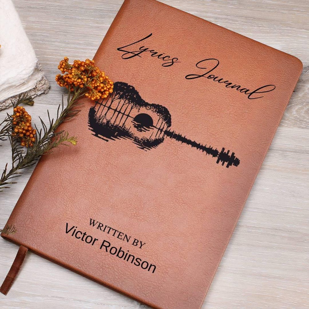 Personalized Lyric Journal, Leather Lyrics Notebook, Muscian ...