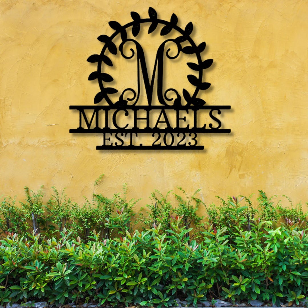 Custom Crest Metal Sign, Personalized Initial Metal Sign, Last Name ...