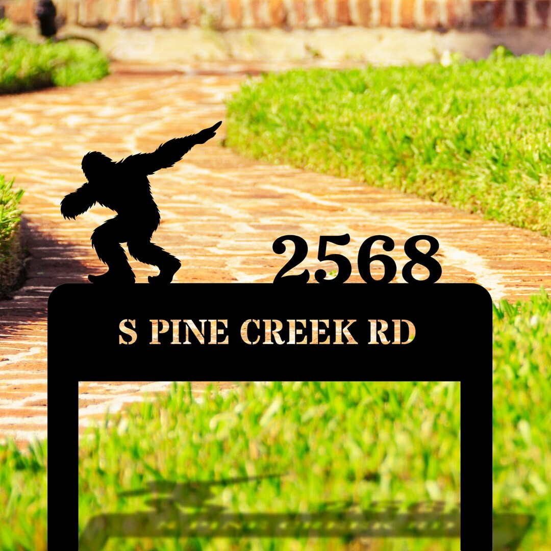 Bigfoot Custom Address Sign, Metal House Number, Personalized Address ...