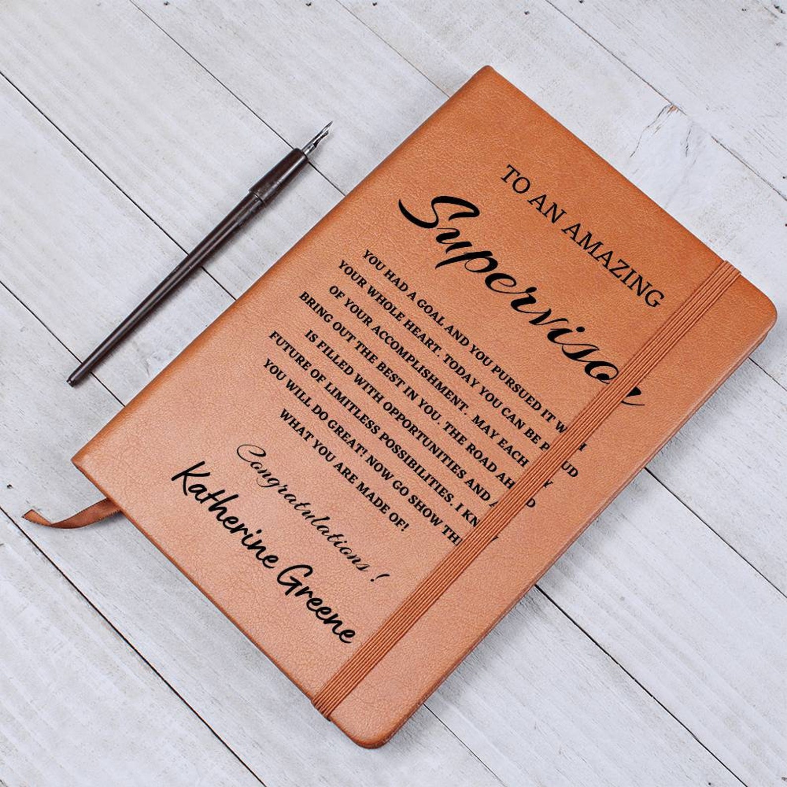 To A New Supervisor Journal, Custom Leather Journal, Supervisor ...