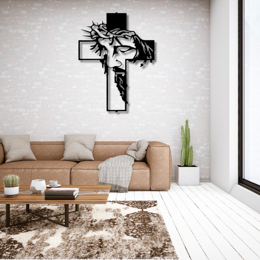 Christ Cross Metal Sign, Housewarming Cross Metal Monogram, Christian ...