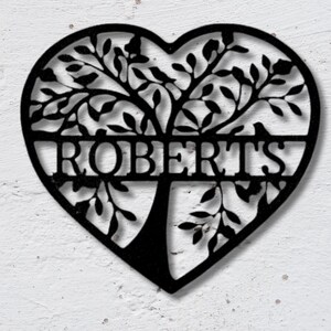 Personalized Heart Tree Metal Sign, Tree Metal Art, Tree of Life Art ...