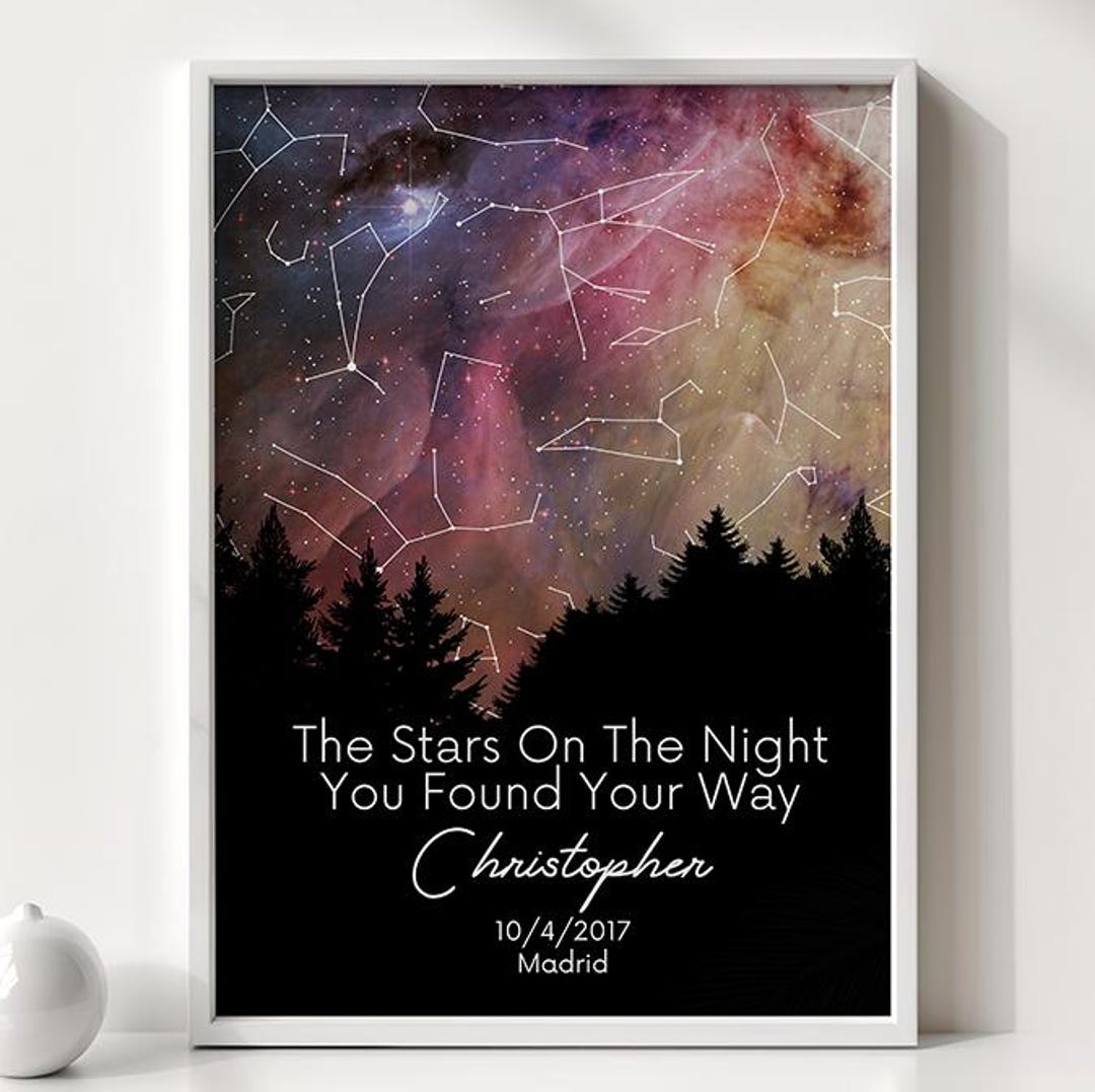 Sobriety Stars Map Poster, Sobriety Gifts, AA Sobriety Gift, Sobriety ...