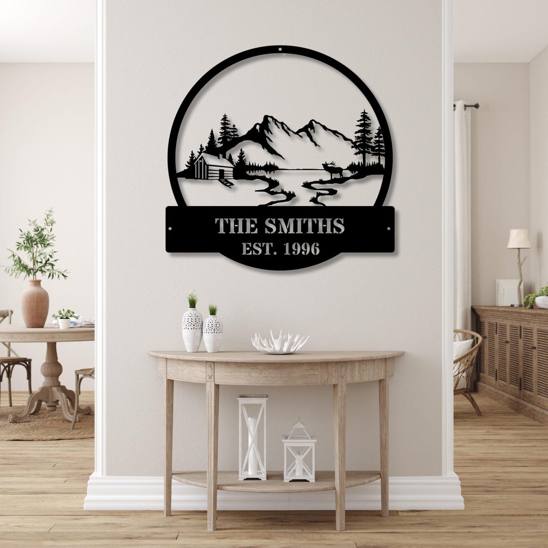 Custom Cabin Metal Art Sign, Farmhouse Gift, Mountain House Sign ...