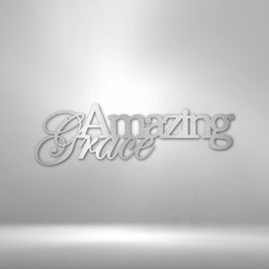 Amazing Grace Metal Sign, Gift for Christians, Metal Wall Sign, Script ...