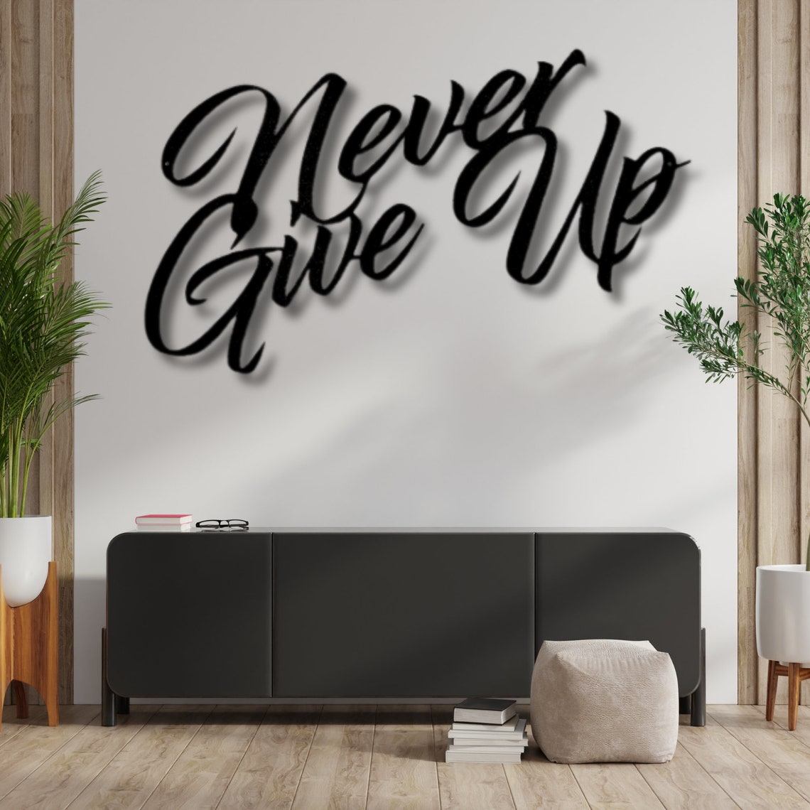 Never Give up Metal Sign, New Home Sign, Housewarming Gift, Living Room ...