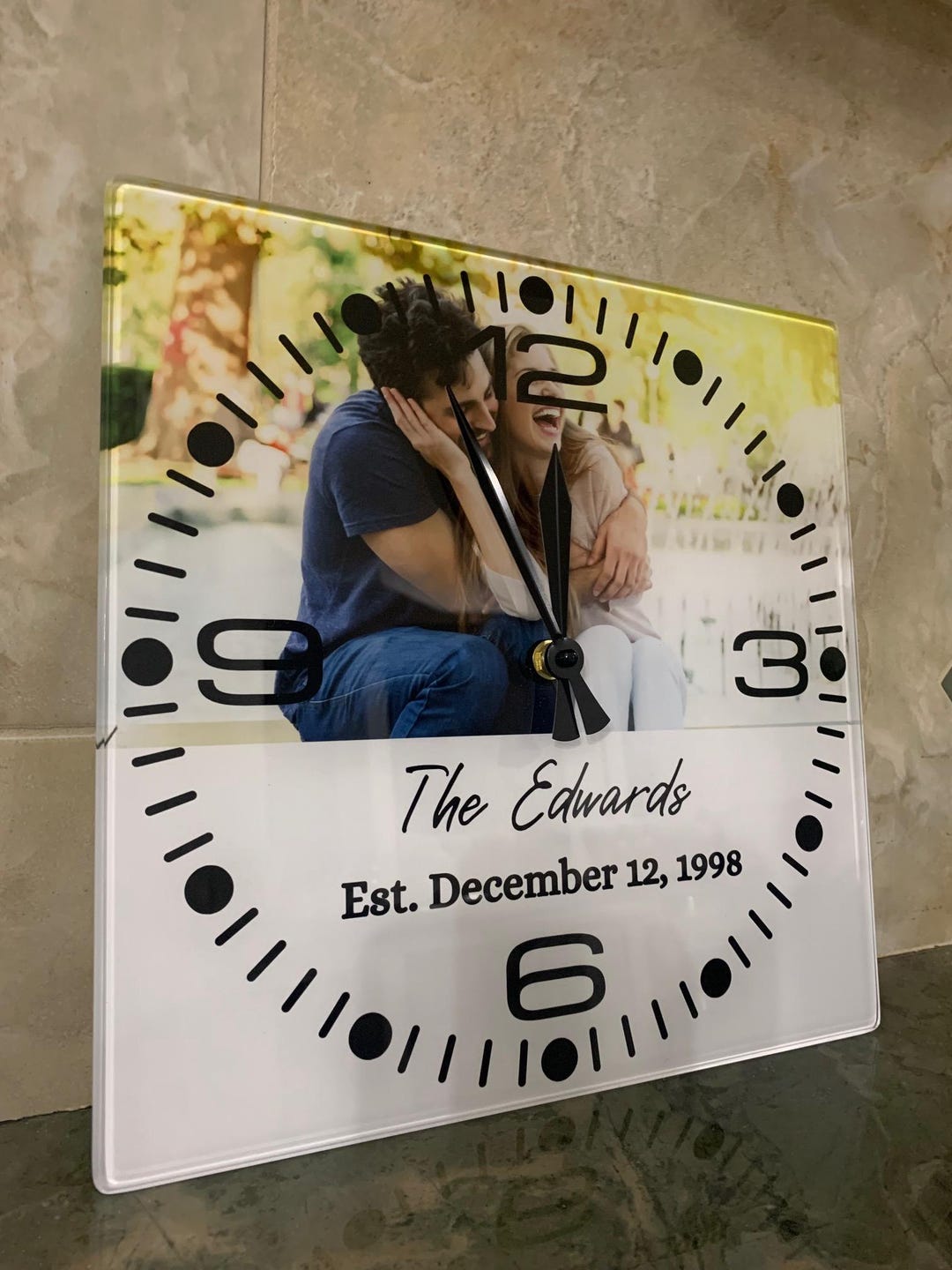 Personalized Acrylic Wall Clock, Wedding Gift for Couple, Anniversary ...