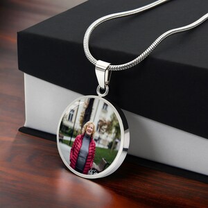 Remembrance Bereavement Gift, Circle Photo Necklace, Loss of Loved One ...