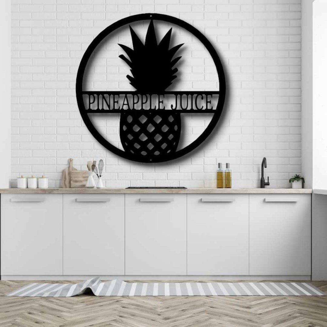 Custom Pineapple Metal Art Sign, Personalized Pineapple Name Welcome ...