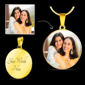 Loss of Loved One Necklace, Circle Photo Necklace, Custom Picture ...