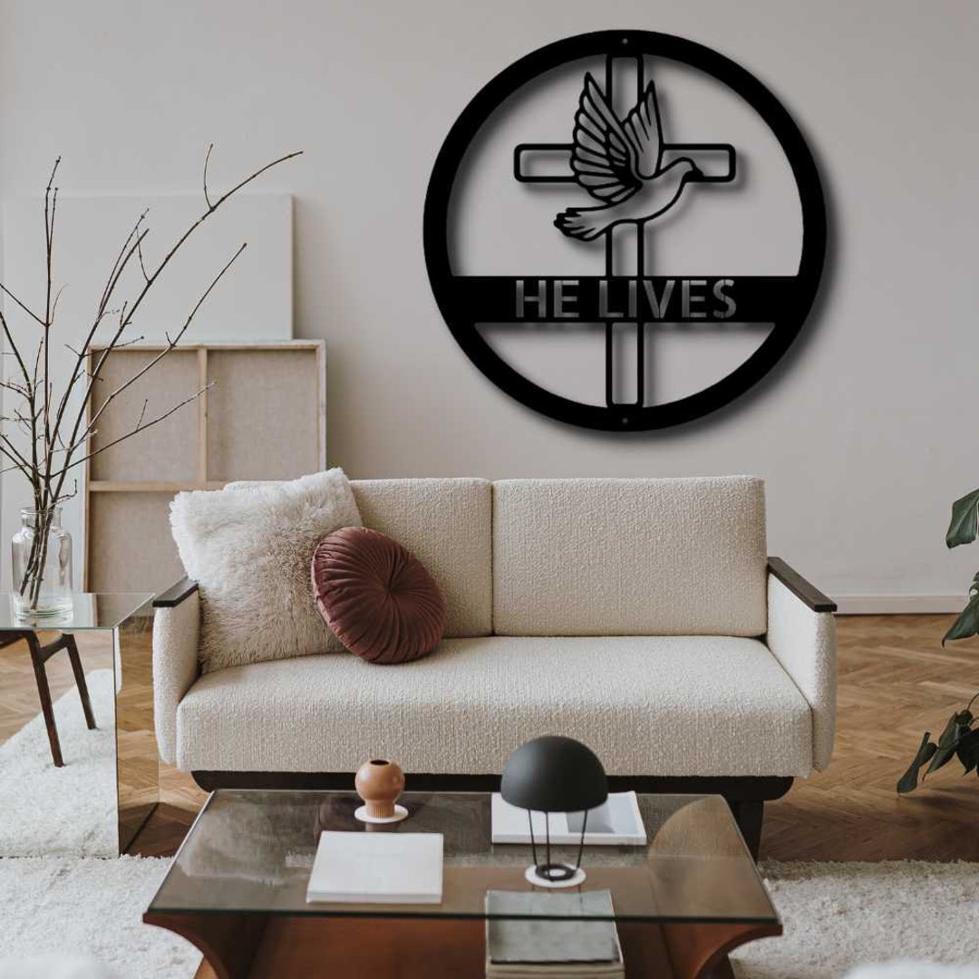 Custom Dove and Cross Metal Art Sign, Personalized Metal Sign With A ...