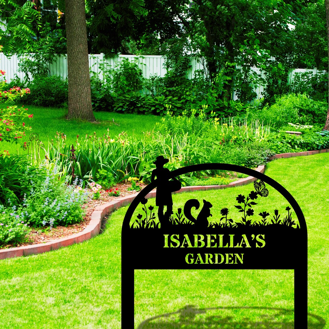 Personalized Garden Stake Sign, Customized Garden Metal Sign Decor ...