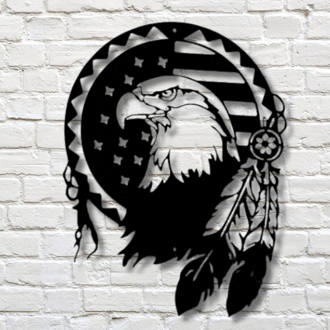 Native Eagle Metal Steel Sign, Native American Metal Sign, American ...