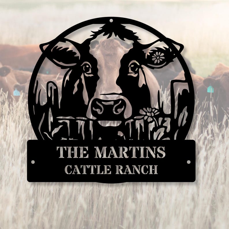 Personalized Cattle Ranch Metal Sign, Farmhouse Metal Sign, Last Name ...