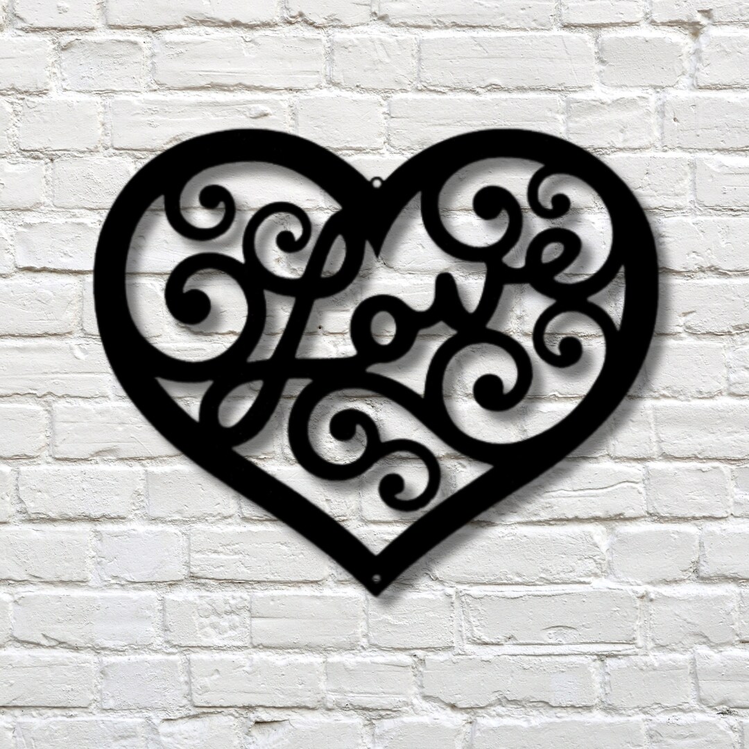 Love Swirl Metal Sign, Wedding Gift, Newly Weds Gift, Love Script Sign ...