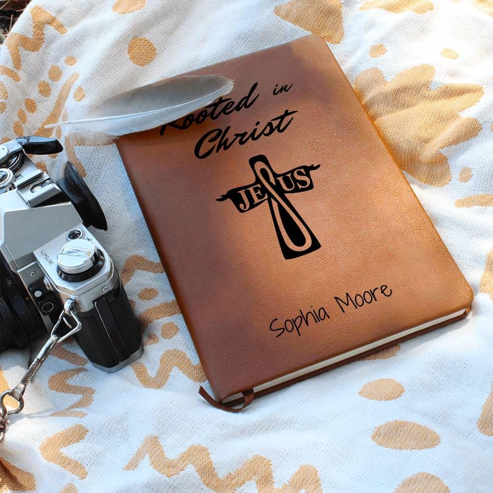 Rooted in Christ Jesus Prayer Journal, Personalized Leather Journal ...