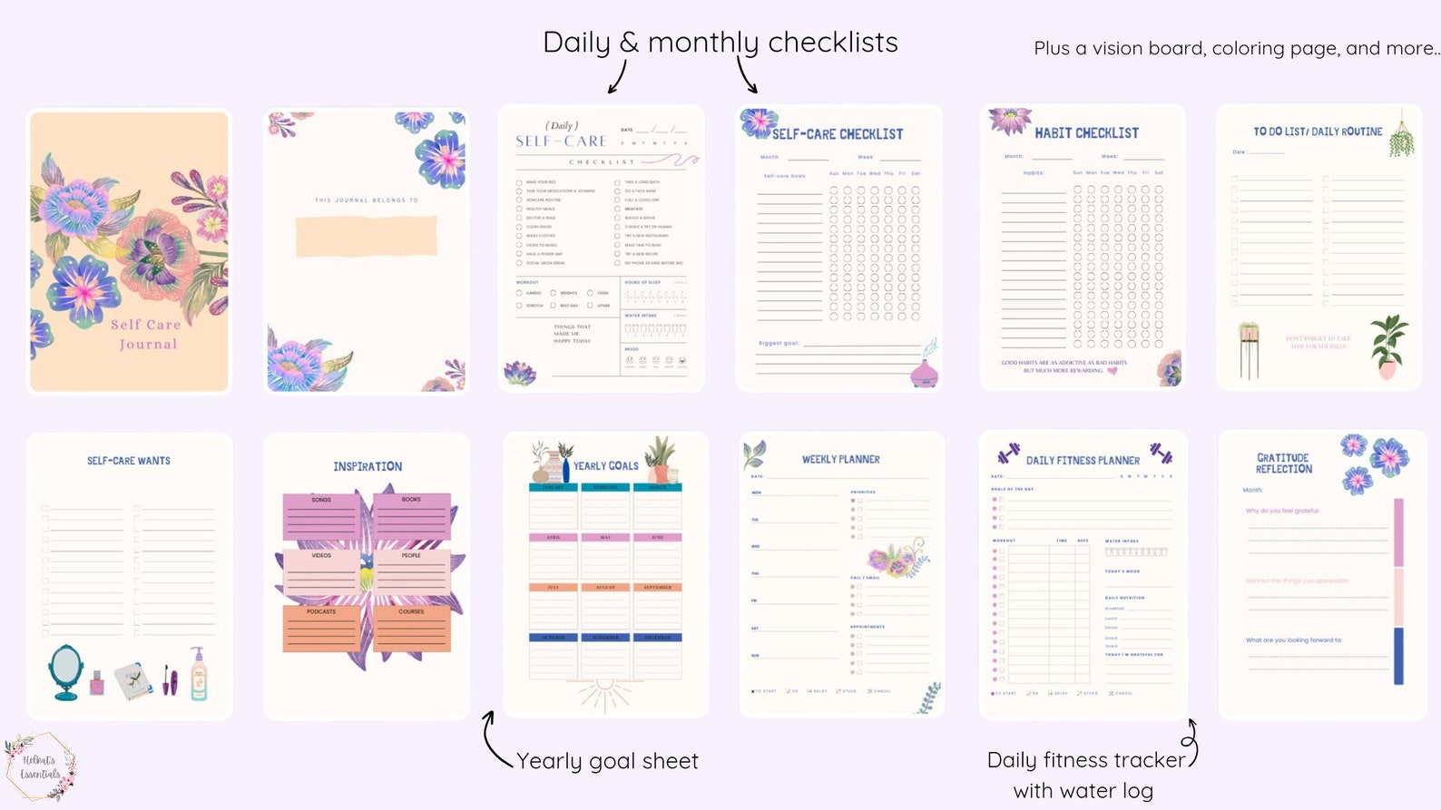 Digital Self-care Journal Notion Template - Daily and Monthly ...