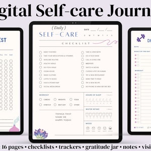 Digital Self-care Journal Notion Template - Daily and Monthly ...