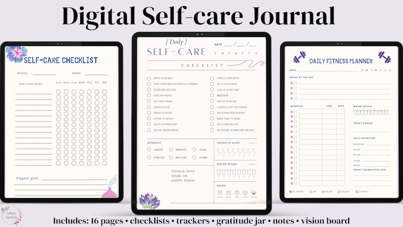 Digital Self-care Journal Notion Template - Daily and Monthly ...