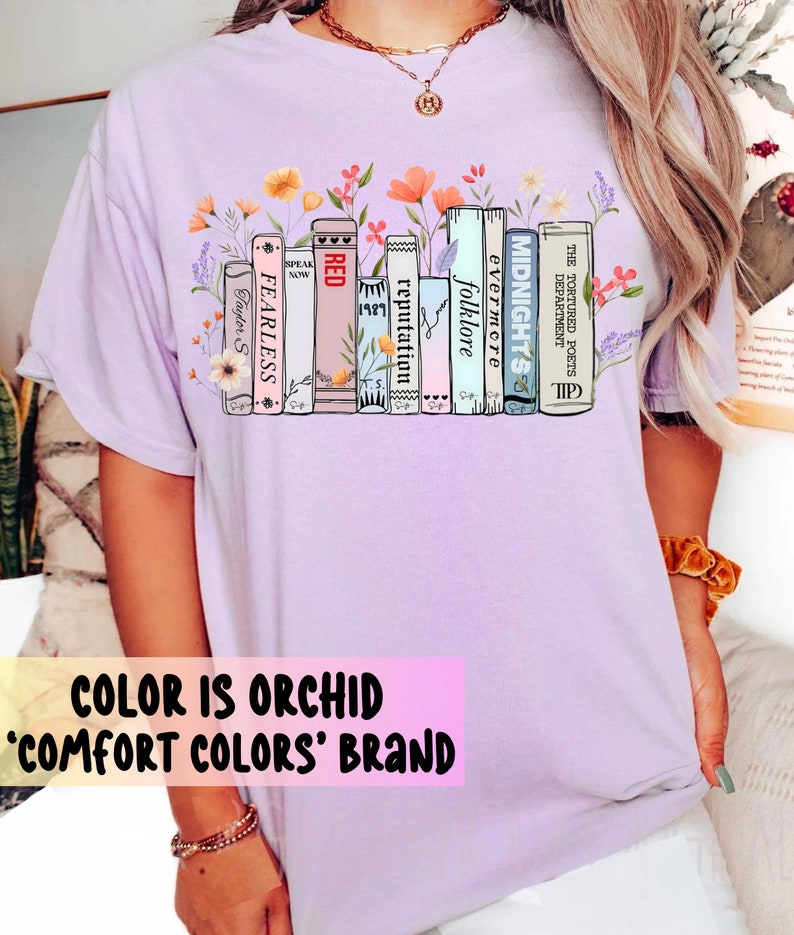 New Album Added TTPD Albums as Books Shirt Comfort Colors Swiftie Shirt ...