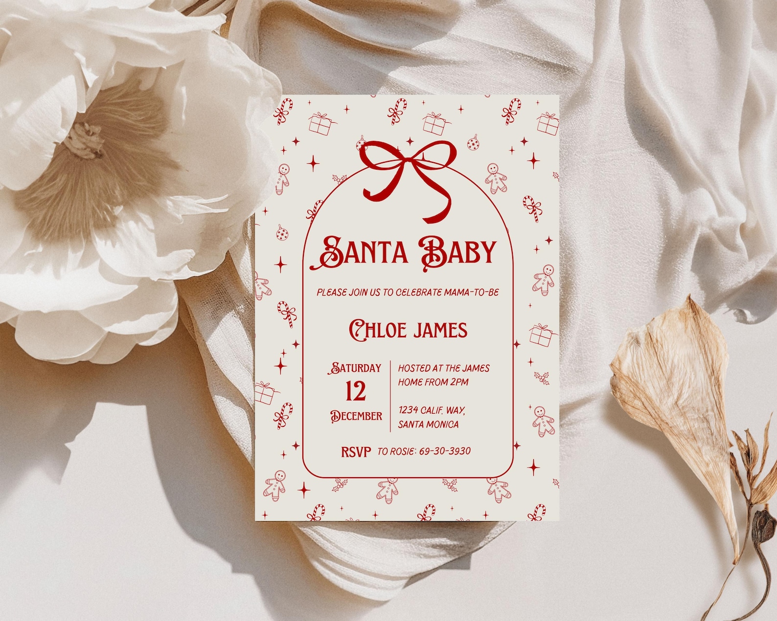 Santa Baby Shower Invitation, Festive Theme (digital Download) - Etsy