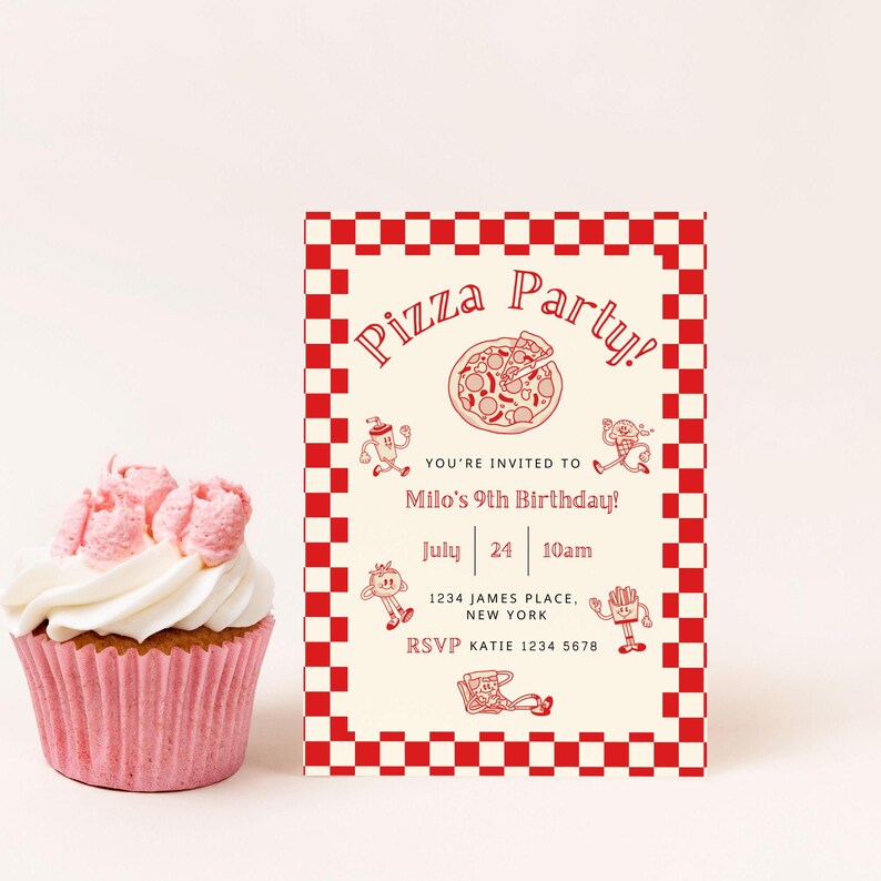 Pizza Party Invitation, Editable Birthday Invite (digital Download) - Etsy