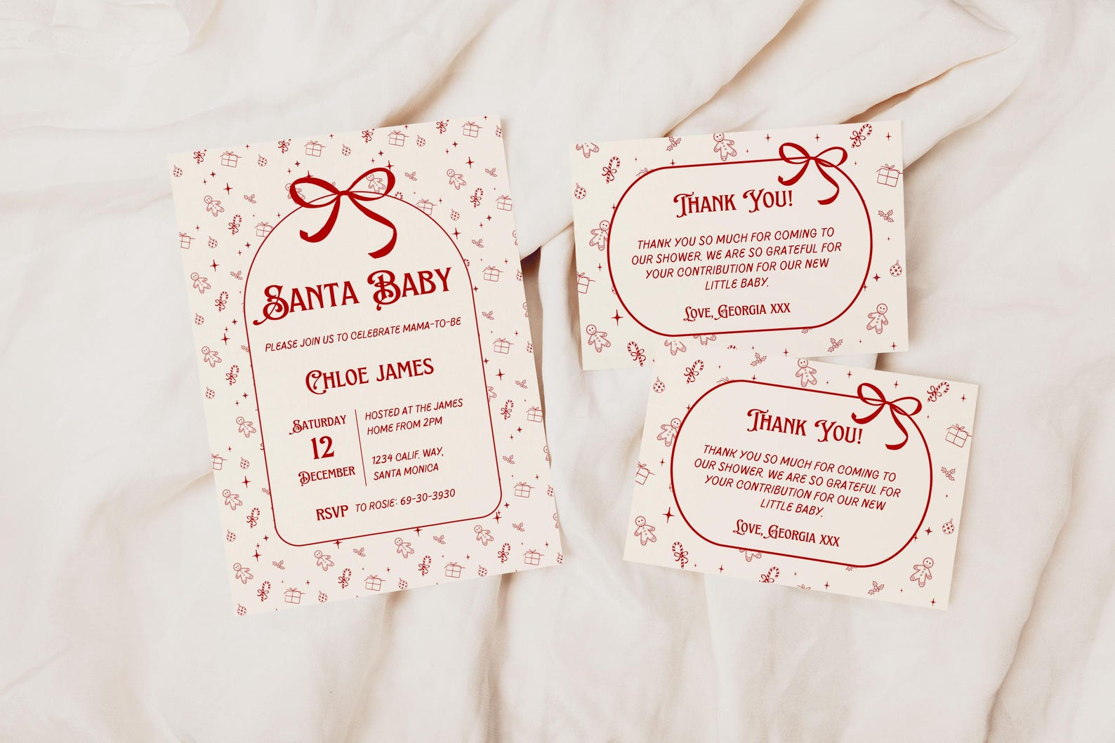 Santa Baby Shower Invitation, Festive Theme (digital Download) - Etsy