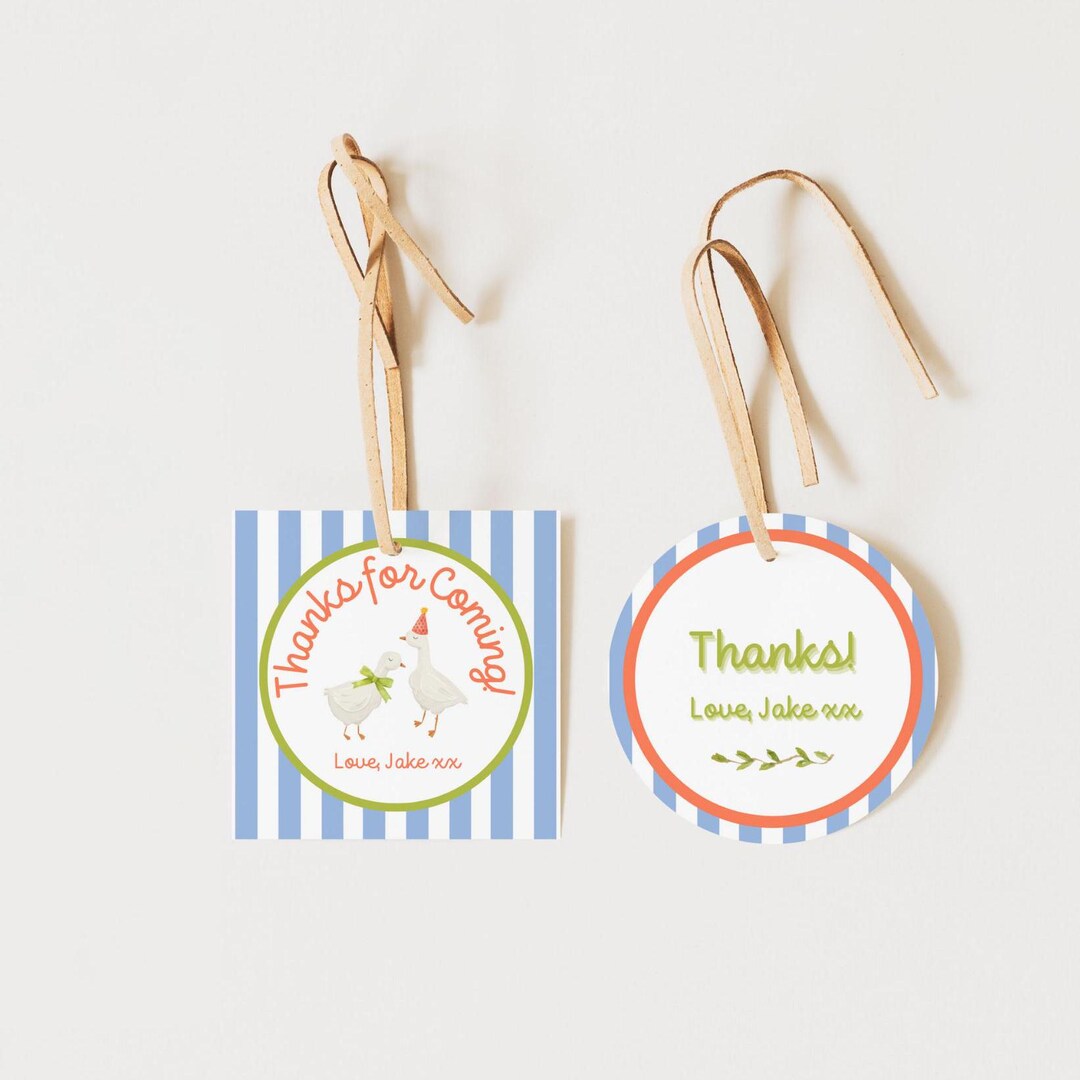 One Silly Goose Favor Tags, INSTANT DOWNLOAD, Silly Goose Party, Custom ...