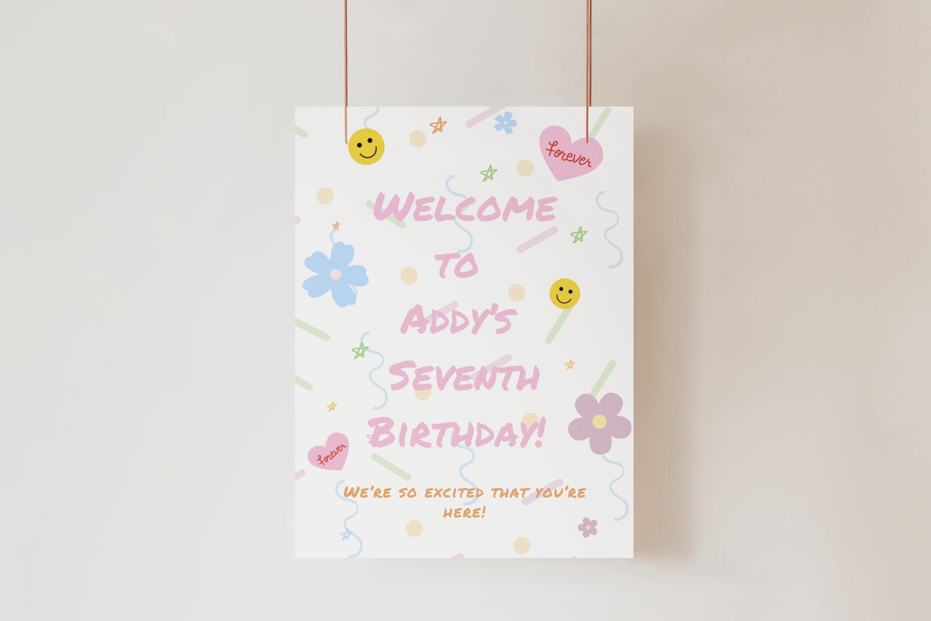 90s Theme Party Welcome Sign, Custom Birthday Decorations (digital ...