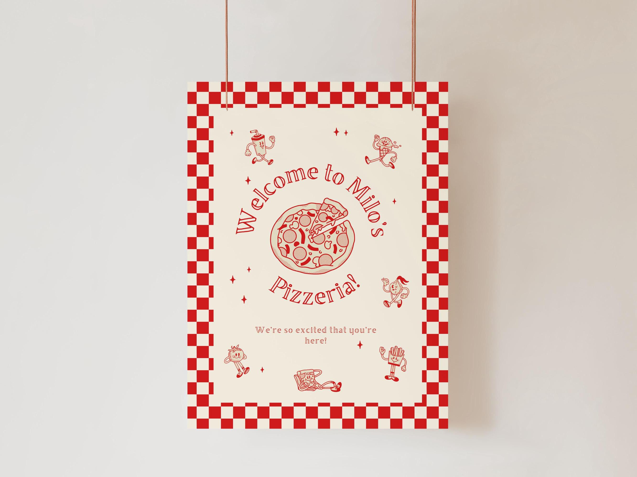 Welcome Sign, Pizza Party Theme, Instant Download, 18x24" & 24x36 ...