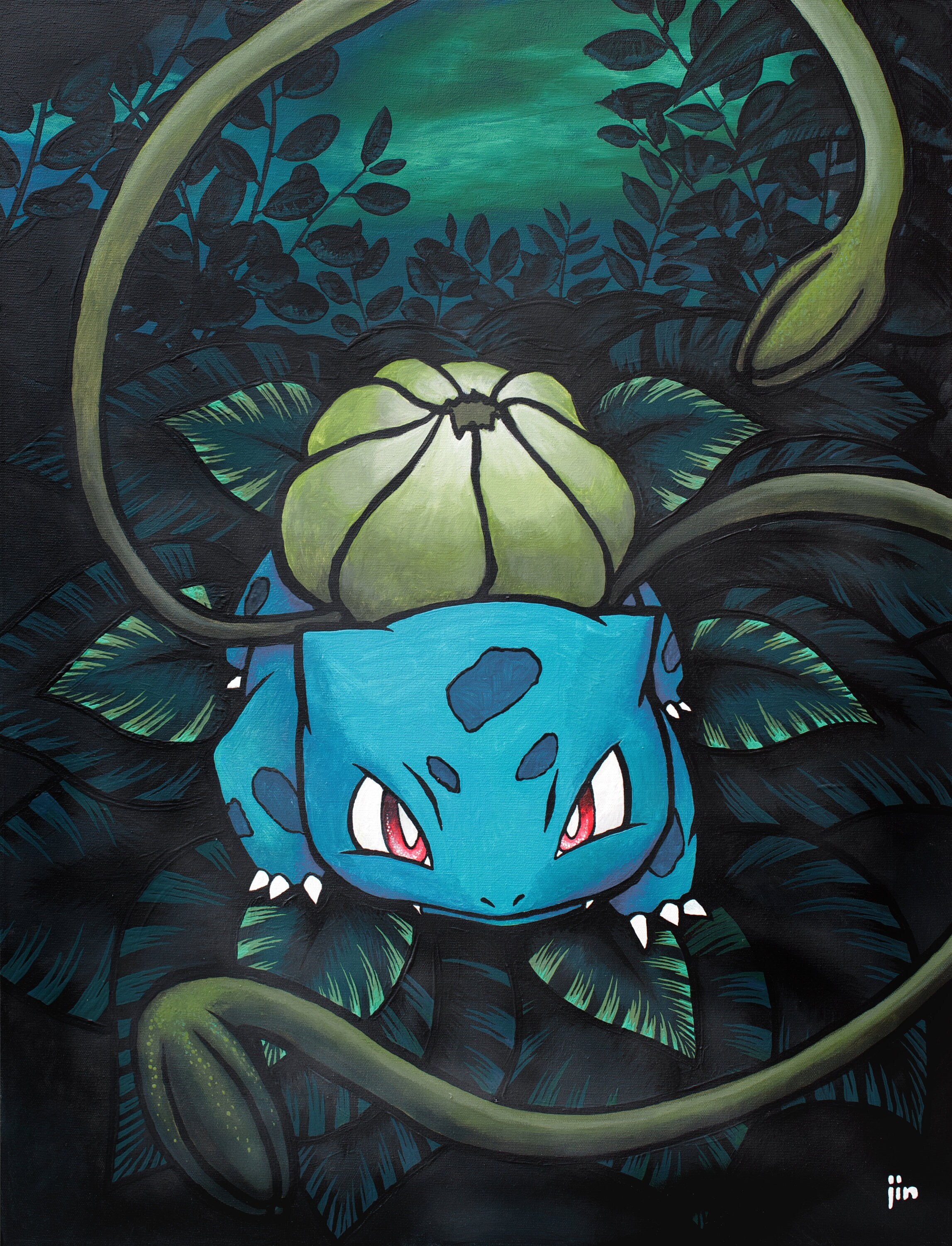 No 001 Pocket Monster Acrylic Painting Digital File for Printing - Etsy