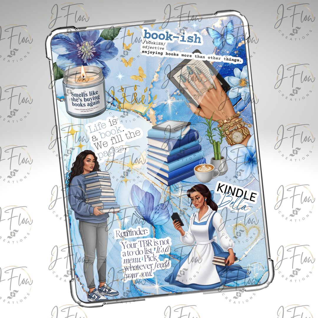 Blue Kindle Bella Latina Printable Kindle Insert - DIGITAL DOWNLOAD - Etsy