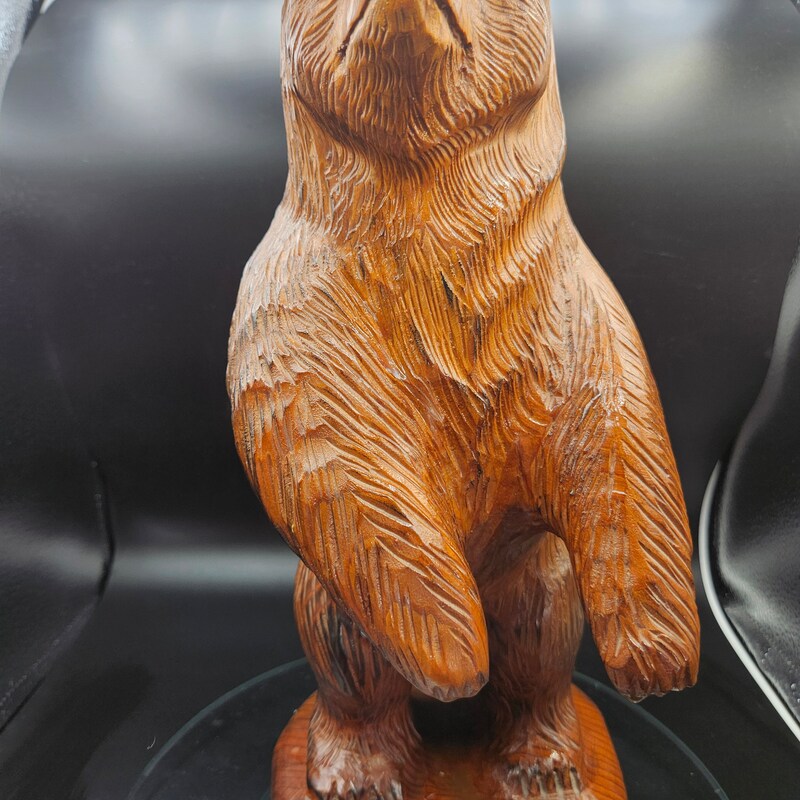 Wood Carved Bear Statues - Etsy