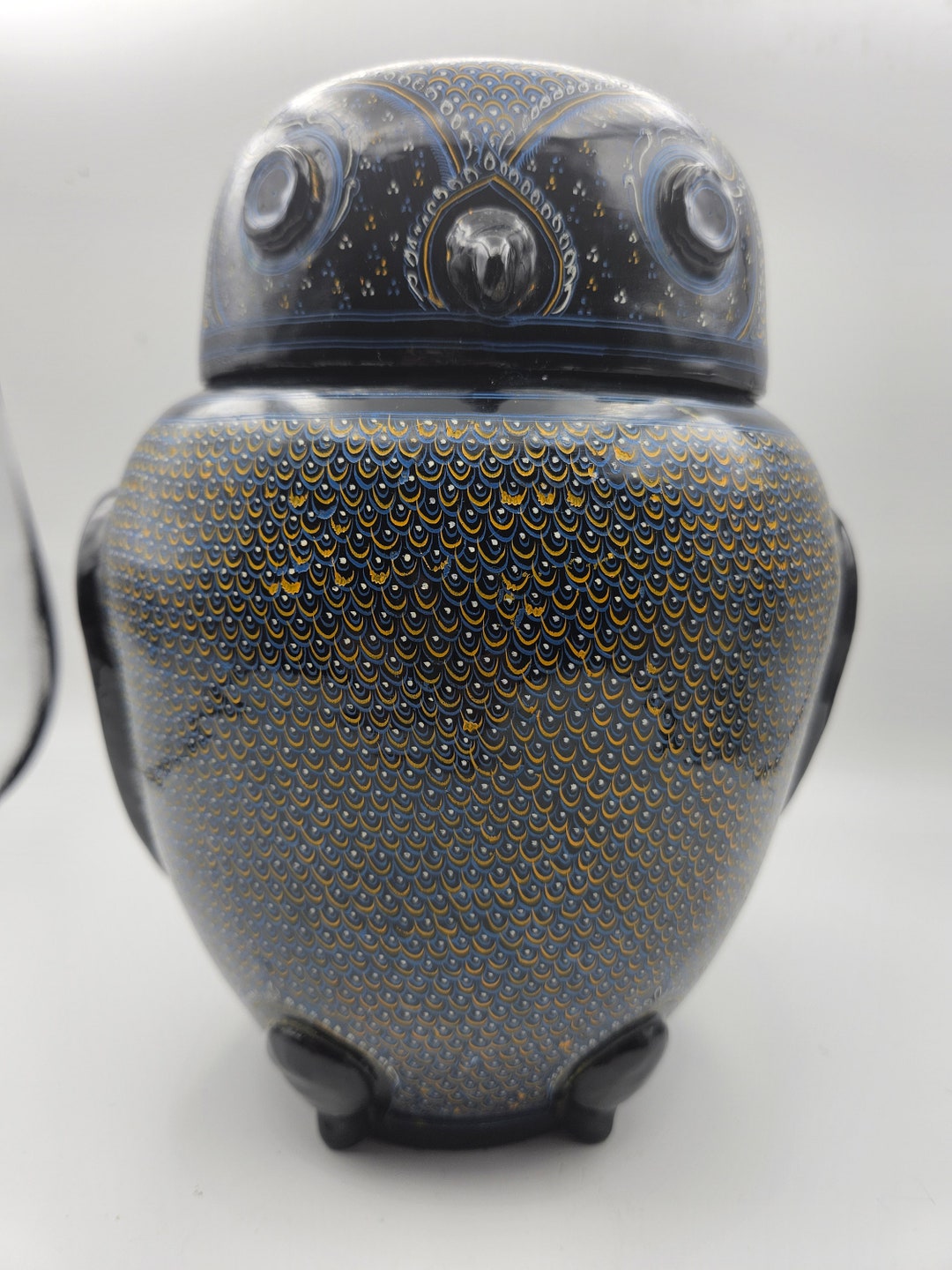Vintage Burmese Lacquerware Handmade Owl Shape Pot - Etsy