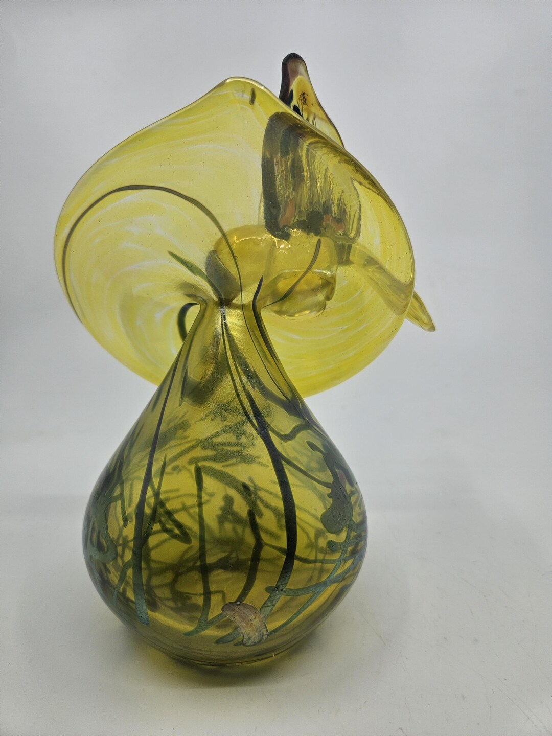 RARE Signed Arte Vargas Hummingbird Hand-blown Jack in the Pulpit Glass ...