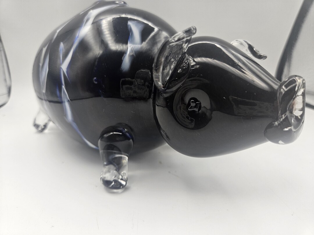 Glass Sculpted Money Pig Signed by Artist Arte Vargas - Etsy
