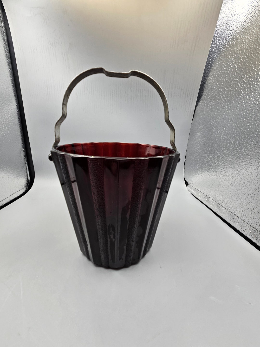 Vintage Anchor Hocking Dark Ruby Red Ice Bucket - Etsy