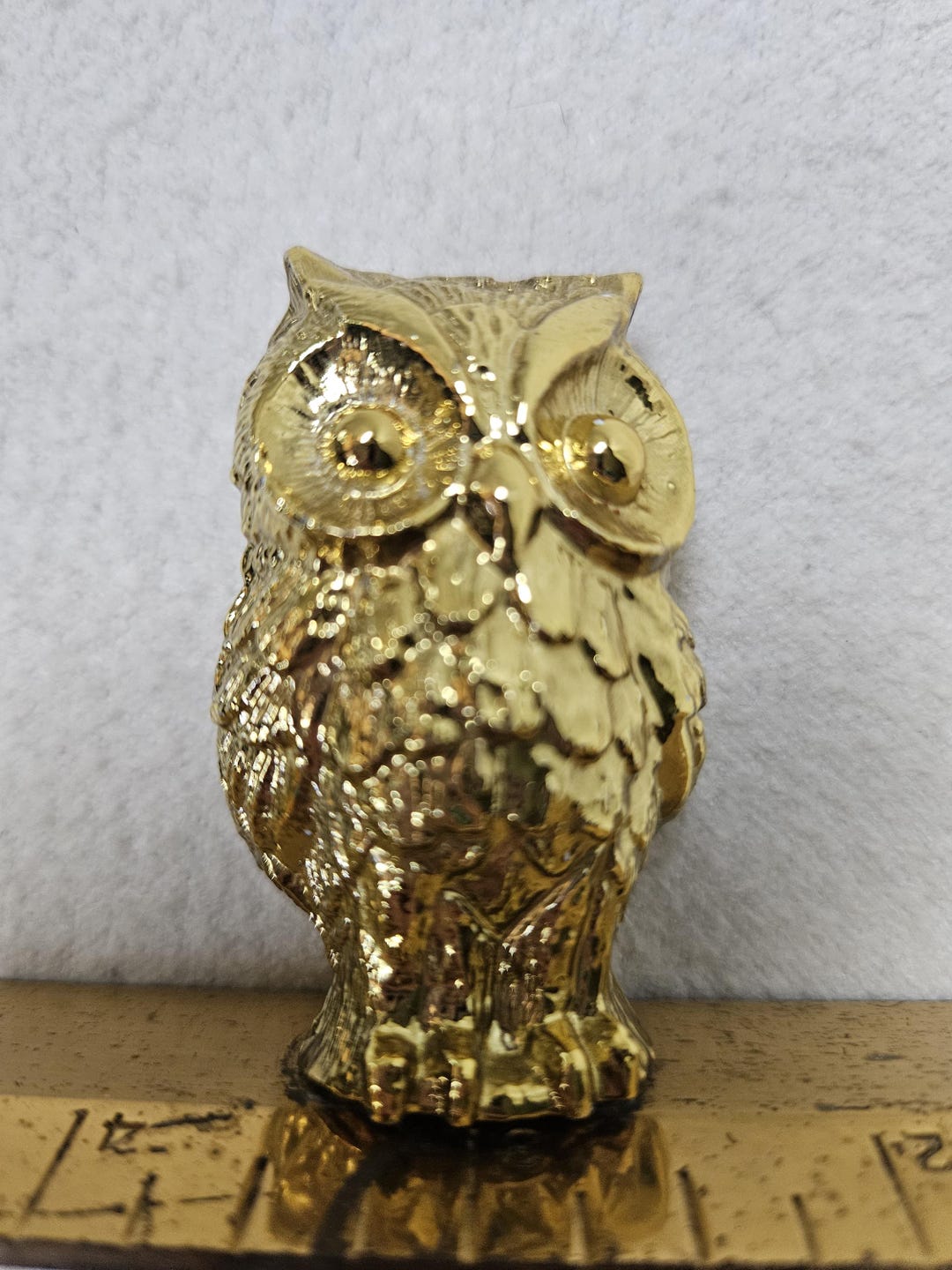 Vintage Brass Ruler With Gold Brass Owl on Top. Solid Brass 6" Ruler ...