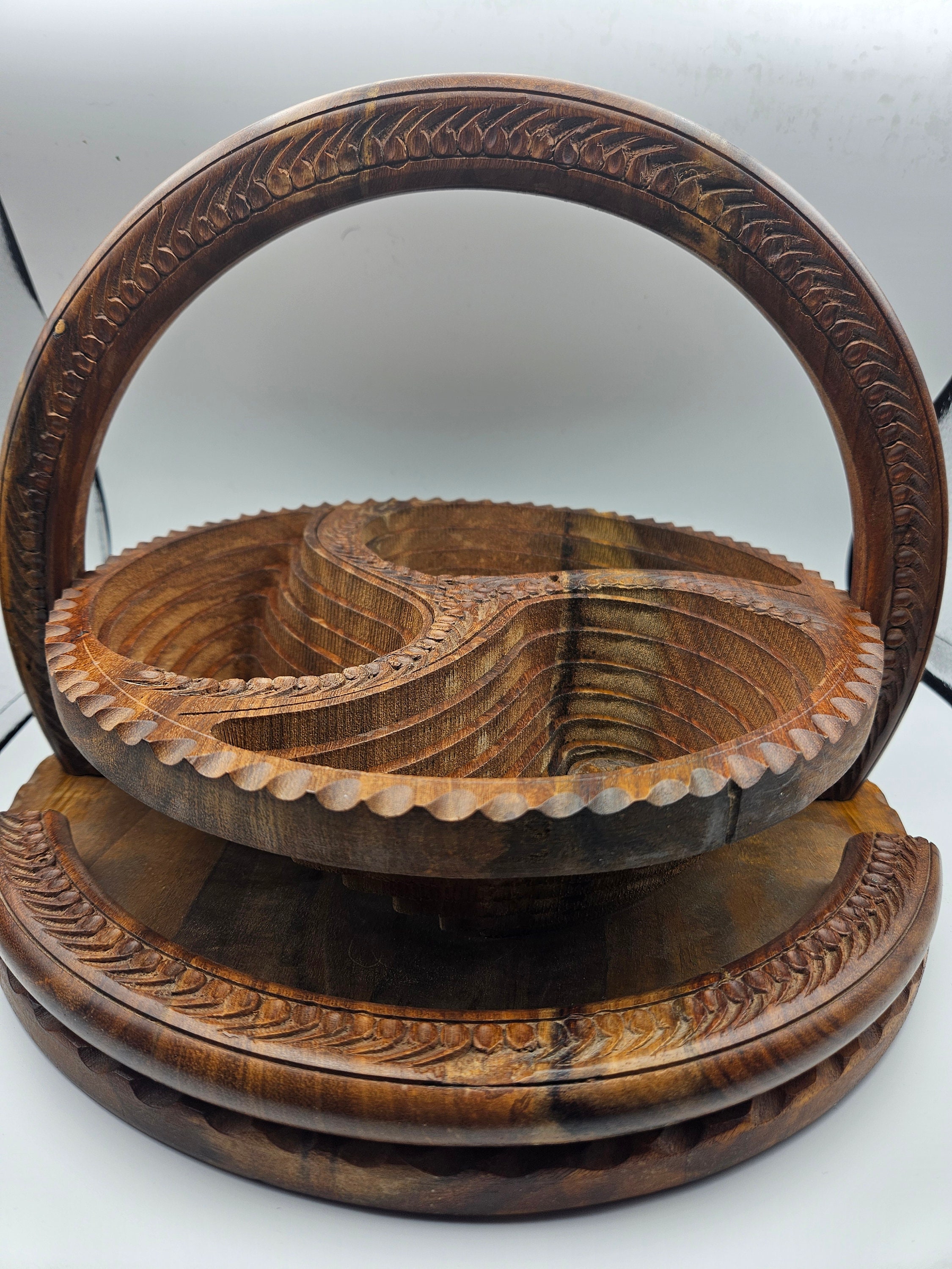 Handmade Folding Wooden Vintage Food Tray for Parties Wooden Serving ...