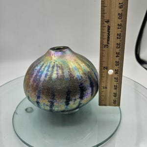 Claude Duperron Iridescent Art Glass Vase - Etsy