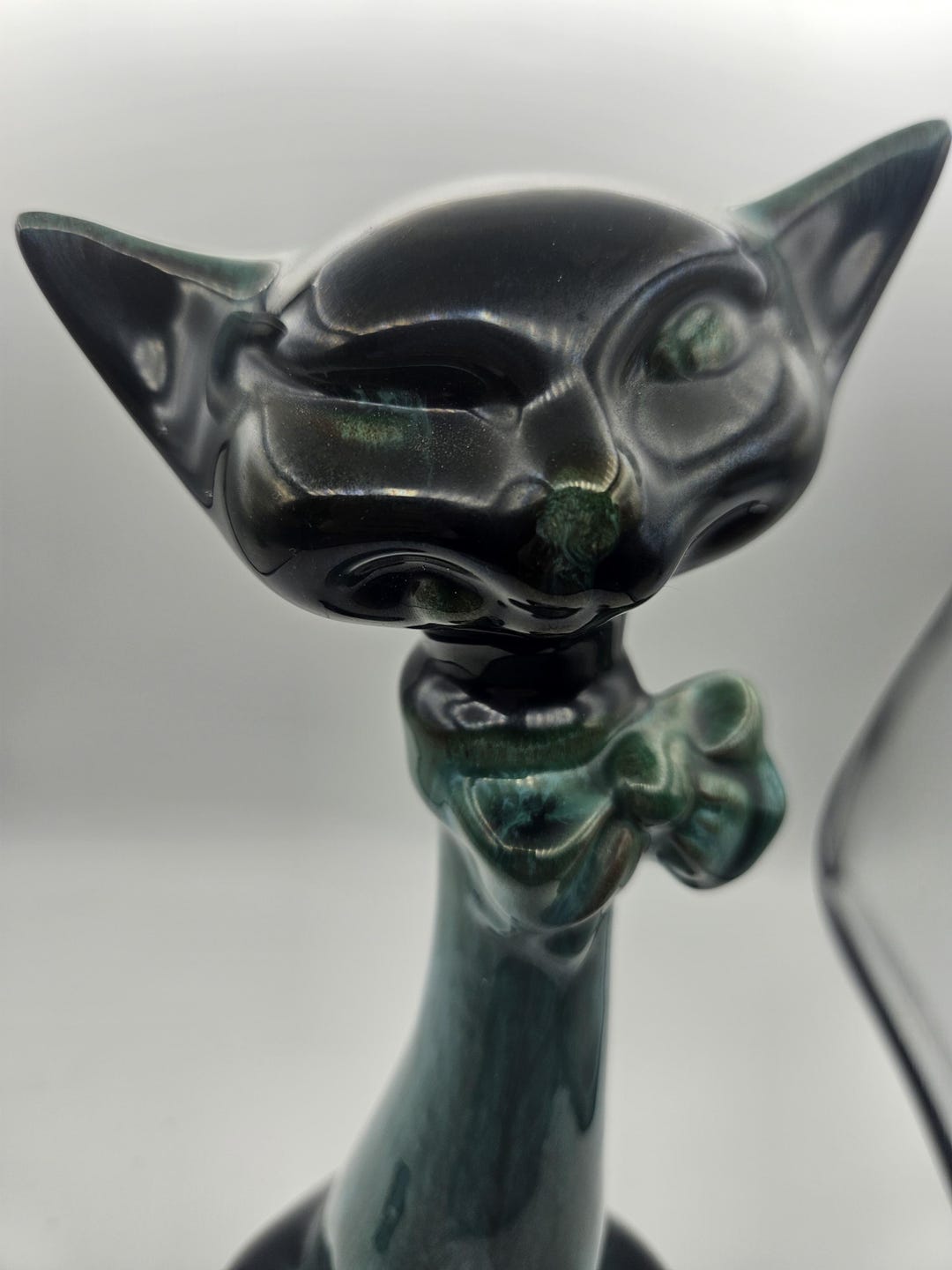 Vintage MCM Blue Mountain Pottery Long Neck Cat With Bow Tie - Etsy