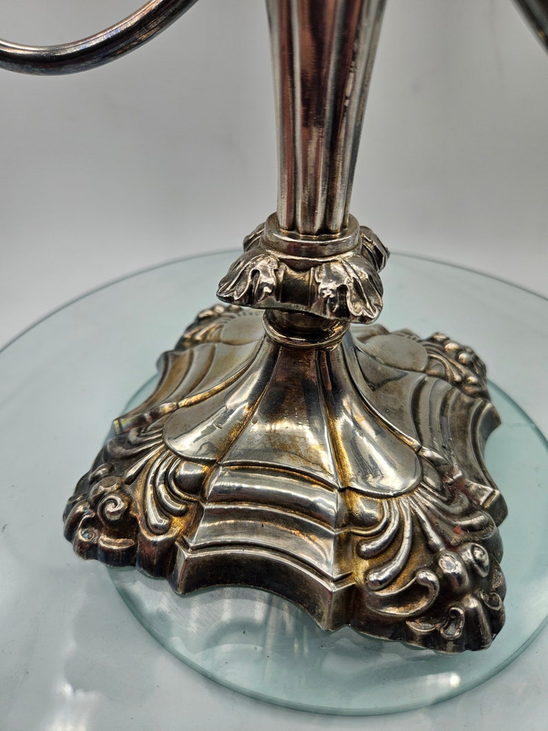 Vintage Solid Metal 3-arm Coronet Silver Plate EP Lead Heavy Tapper ...